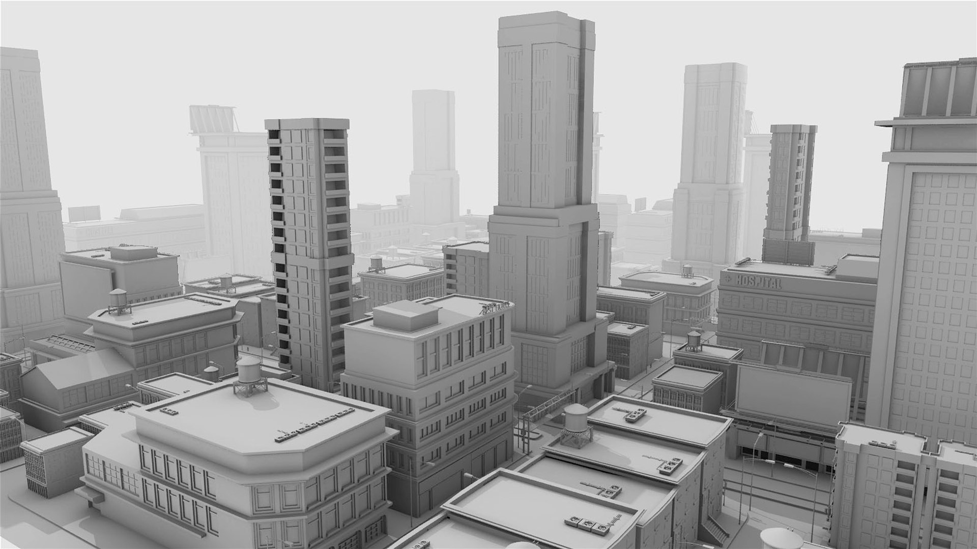 3d cityscape street city