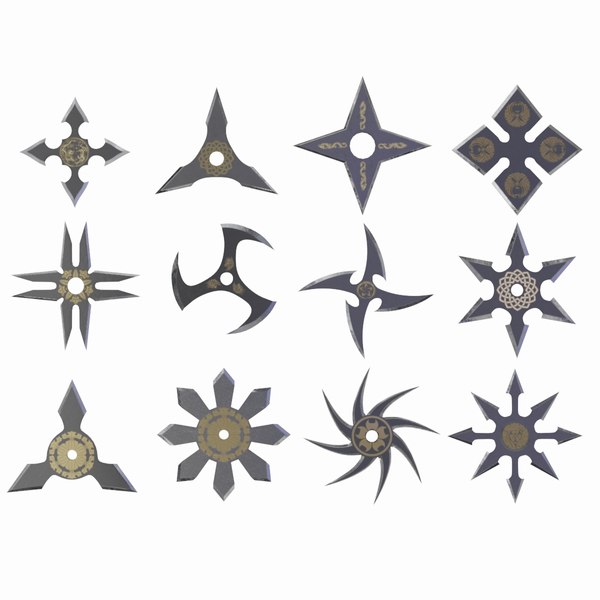 3d obj 6 shurikens