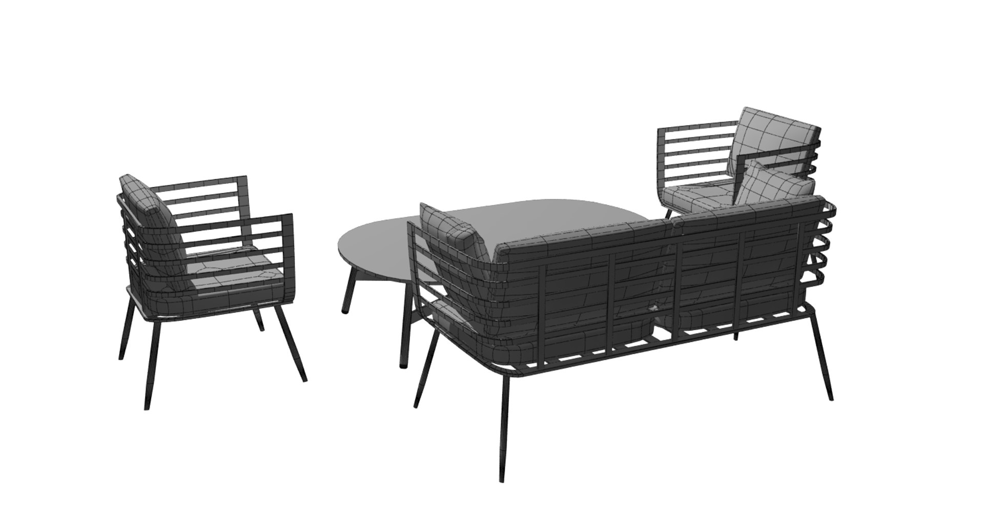 Chair Set 3D Model - TurboSquid 1444133