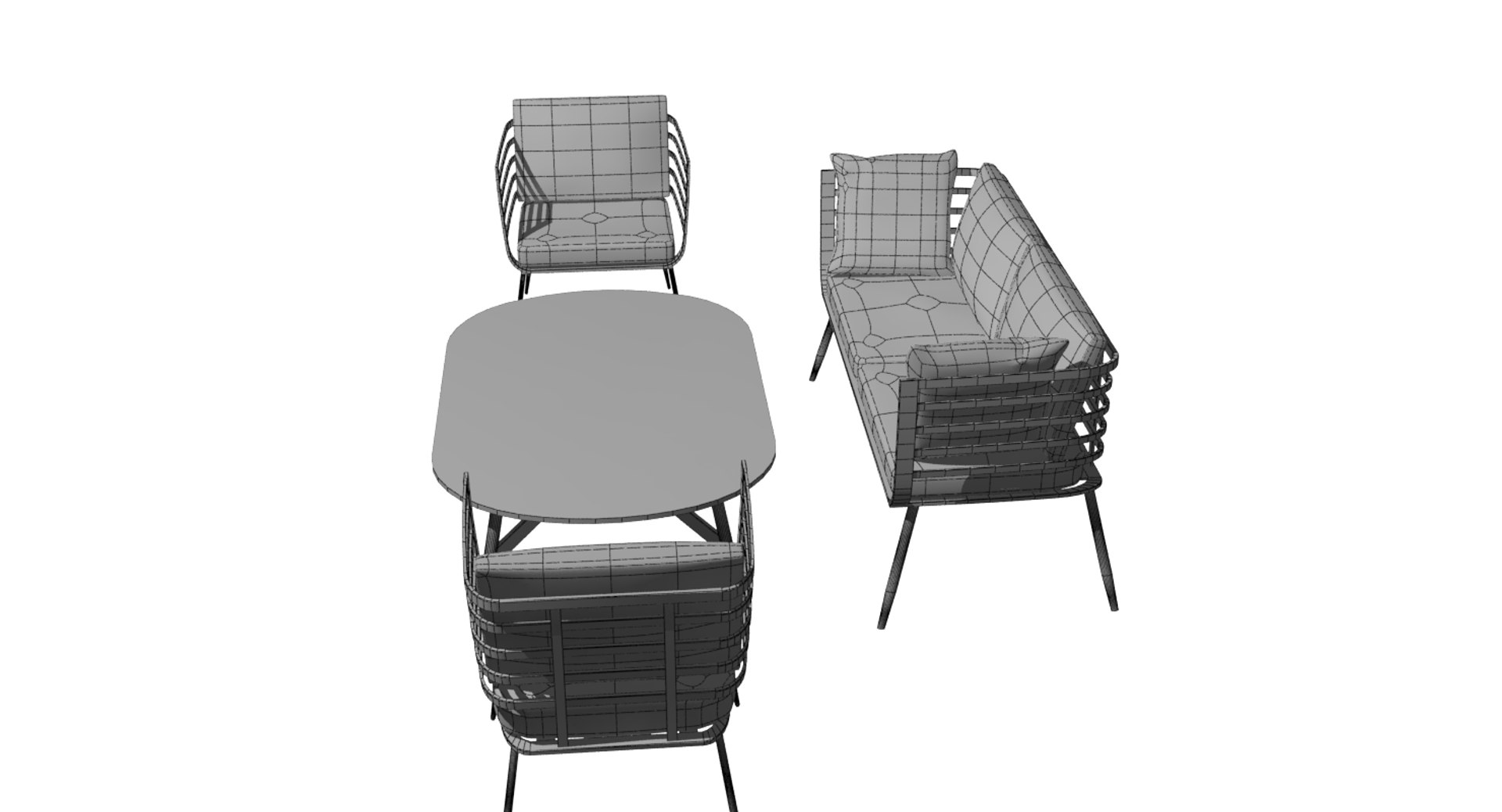 Chair Set 3D Model - TurboSquid 1444133