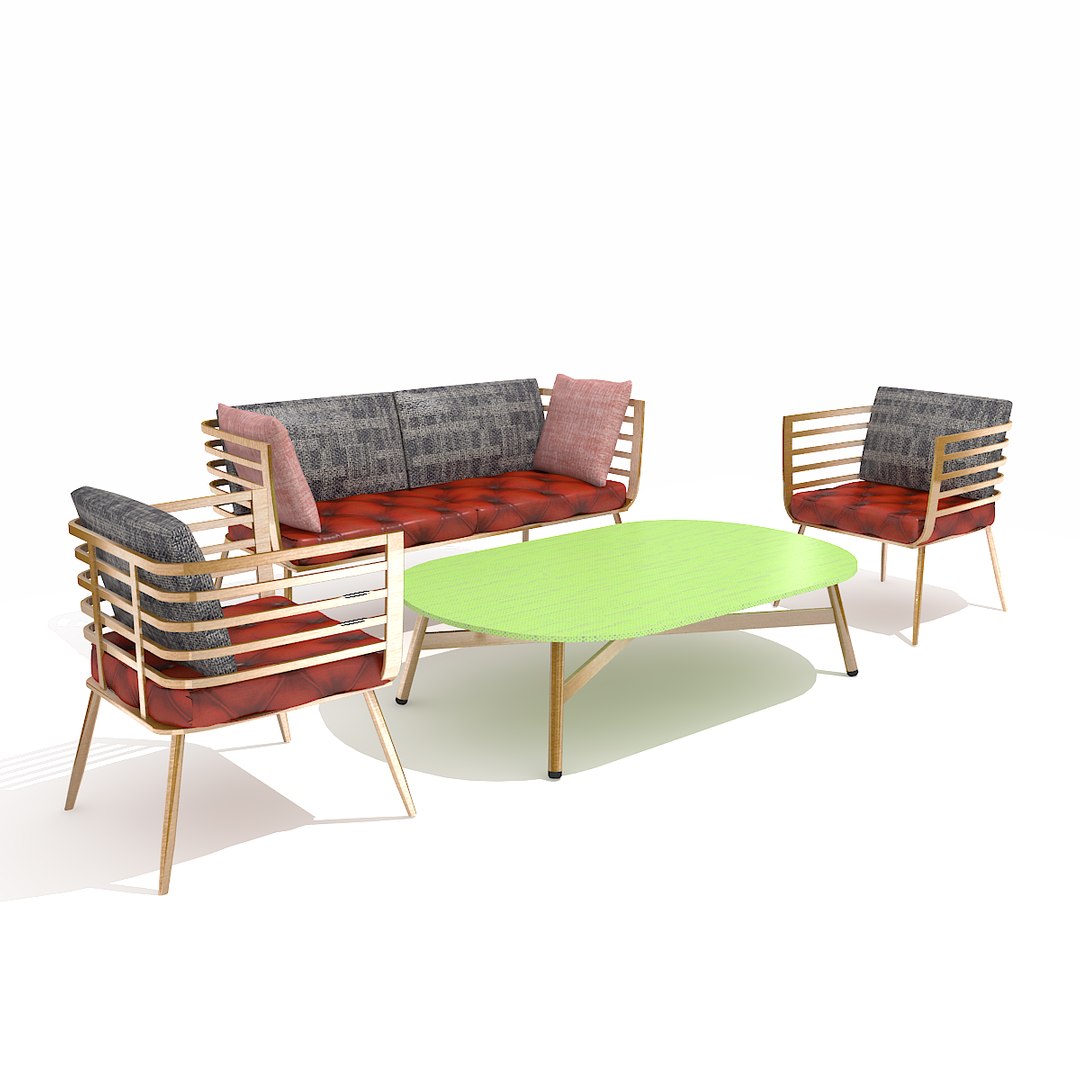 Chair Set 3D Model - TurboSquid 1444133