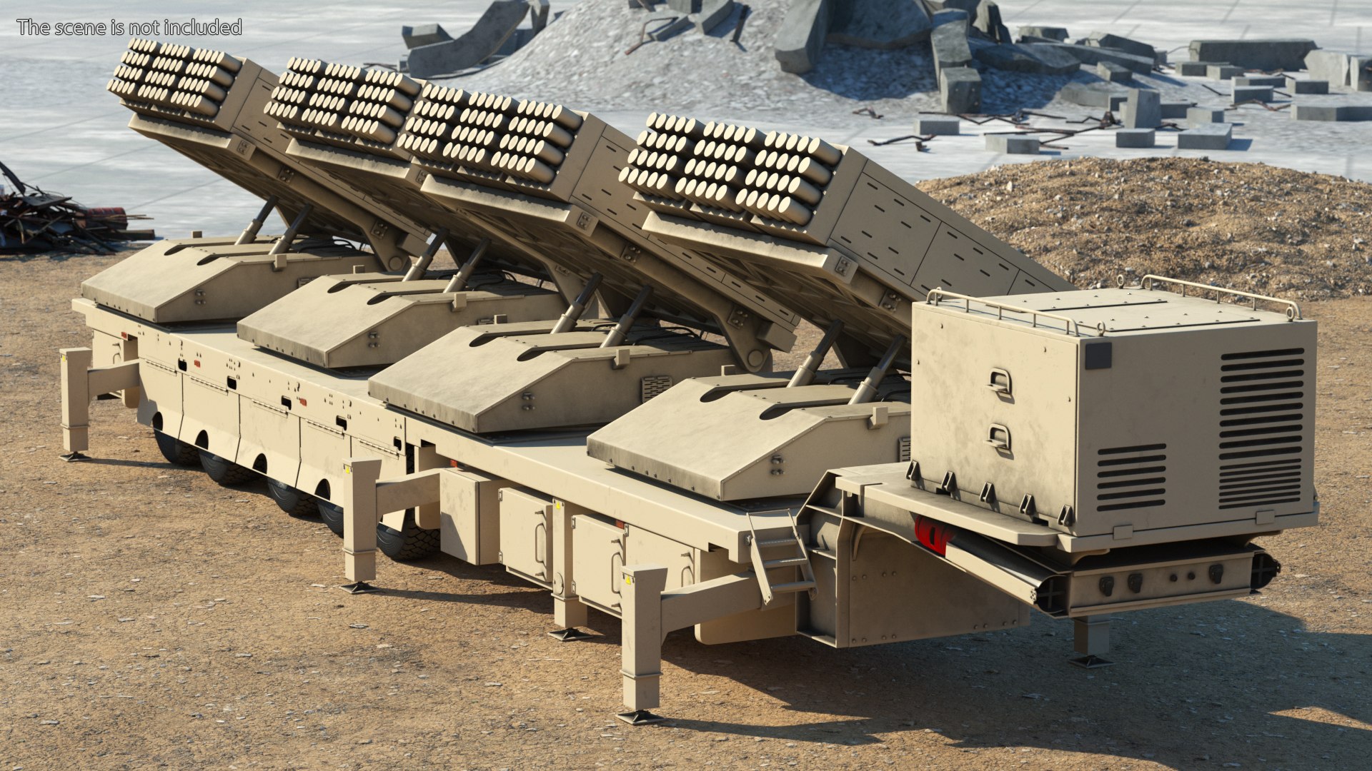 3D Roketsan Jobaria Tr-122 Multiple Launch Rocket System Rigged model ...