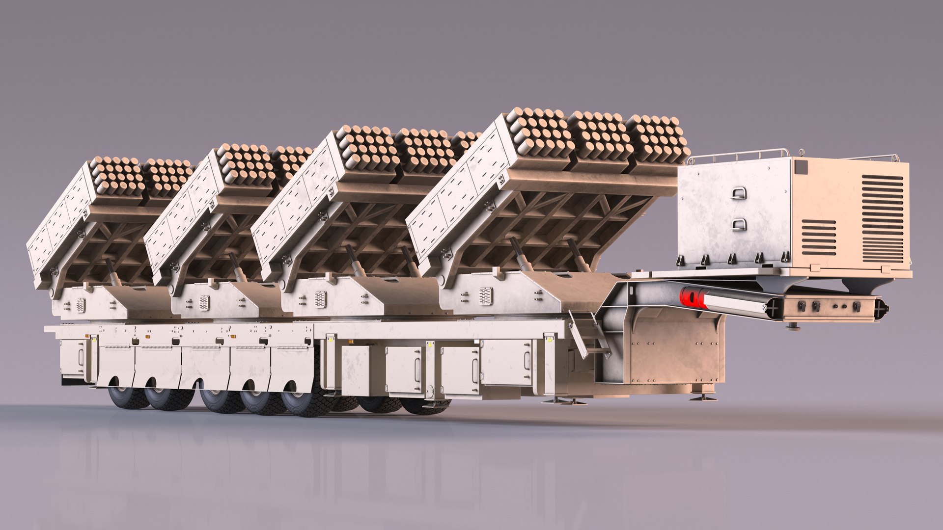 3D Roketsan Jobaria Tr-122 Multiple Launch Rocket System Rigged model ...