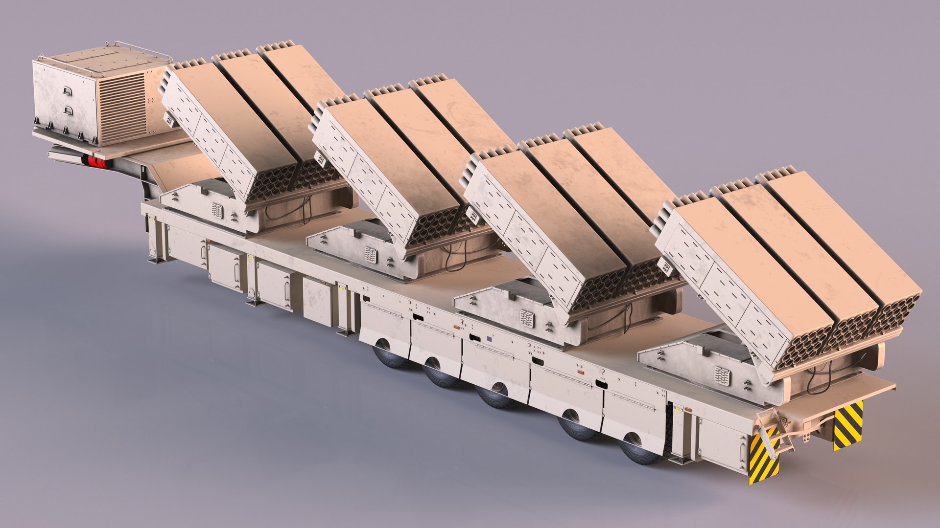 3D Roketsan Jobaria Tr-122 Multiple Launch Rocket System Rigged model ...