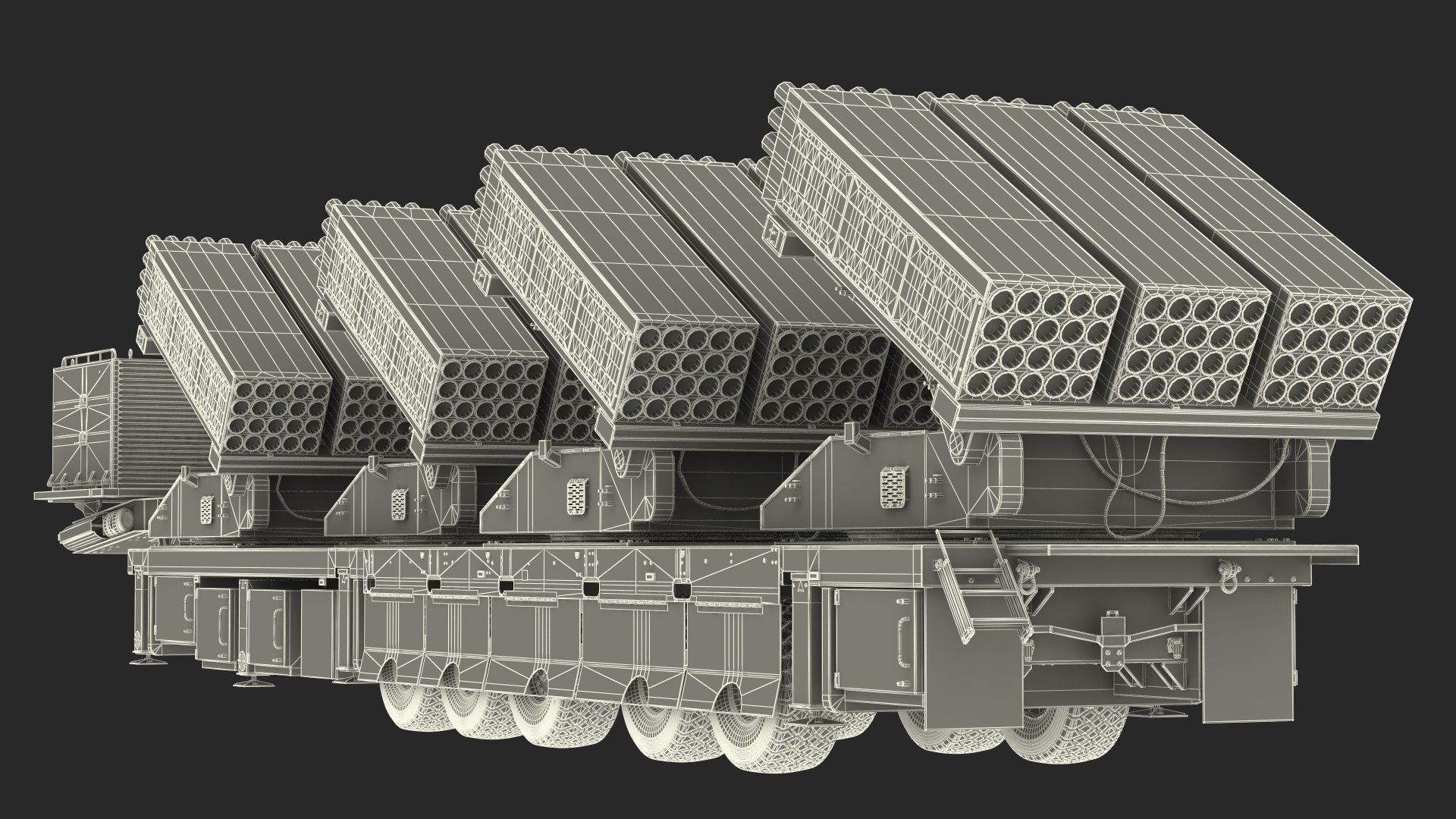 3D Roketsan Jobaria Tr-122 Multiple Launch Rocket System Rigged model ...