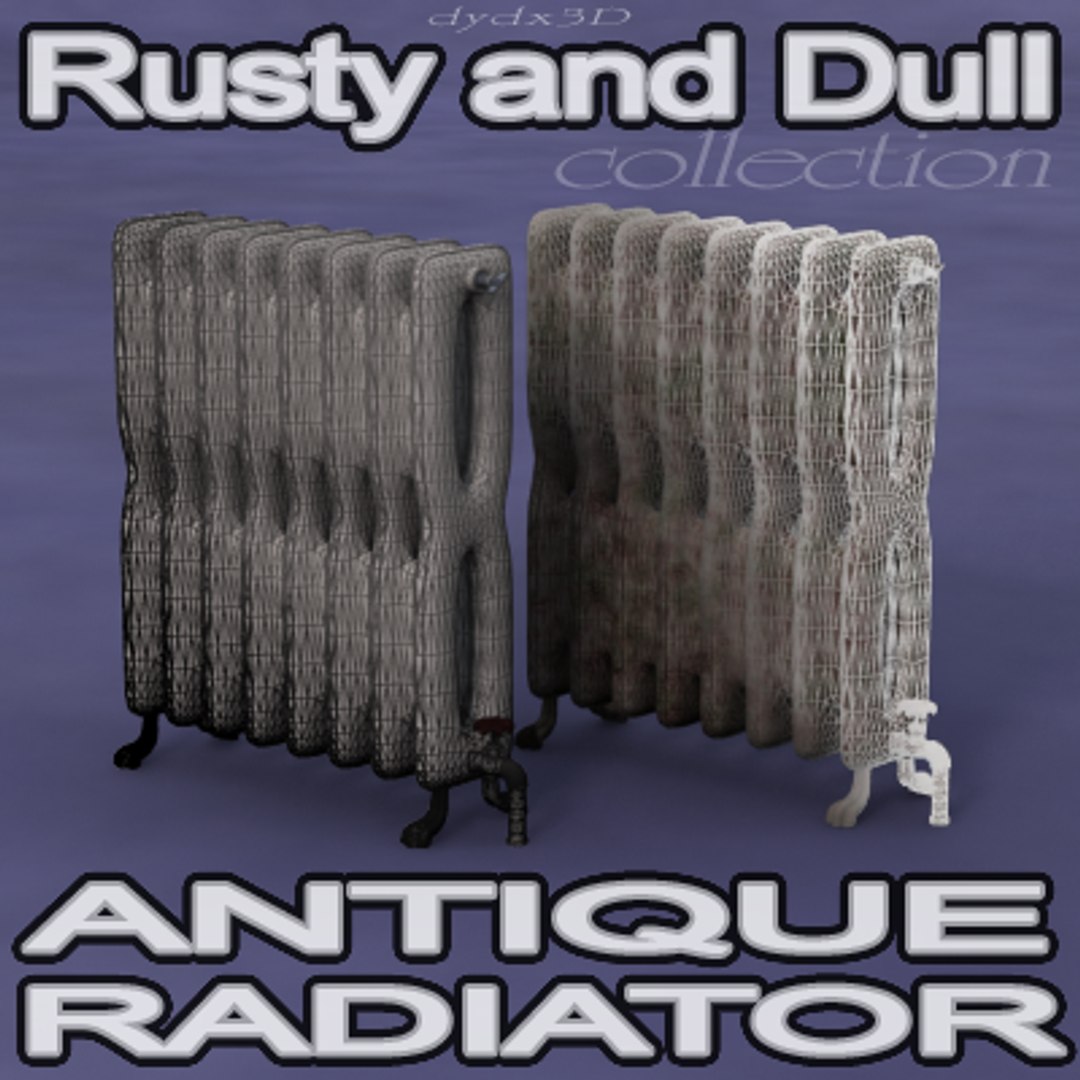 3d model decaying radiator rusty dull