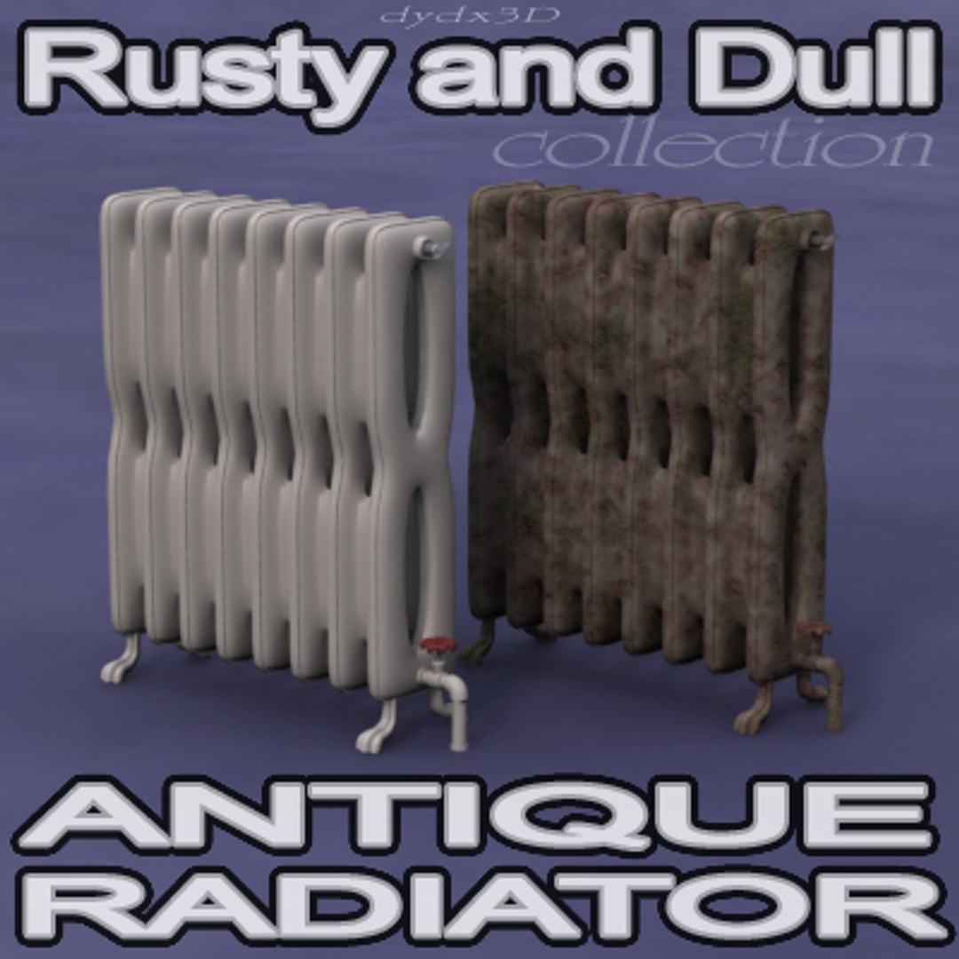 3d model decaying radiator rusty dull