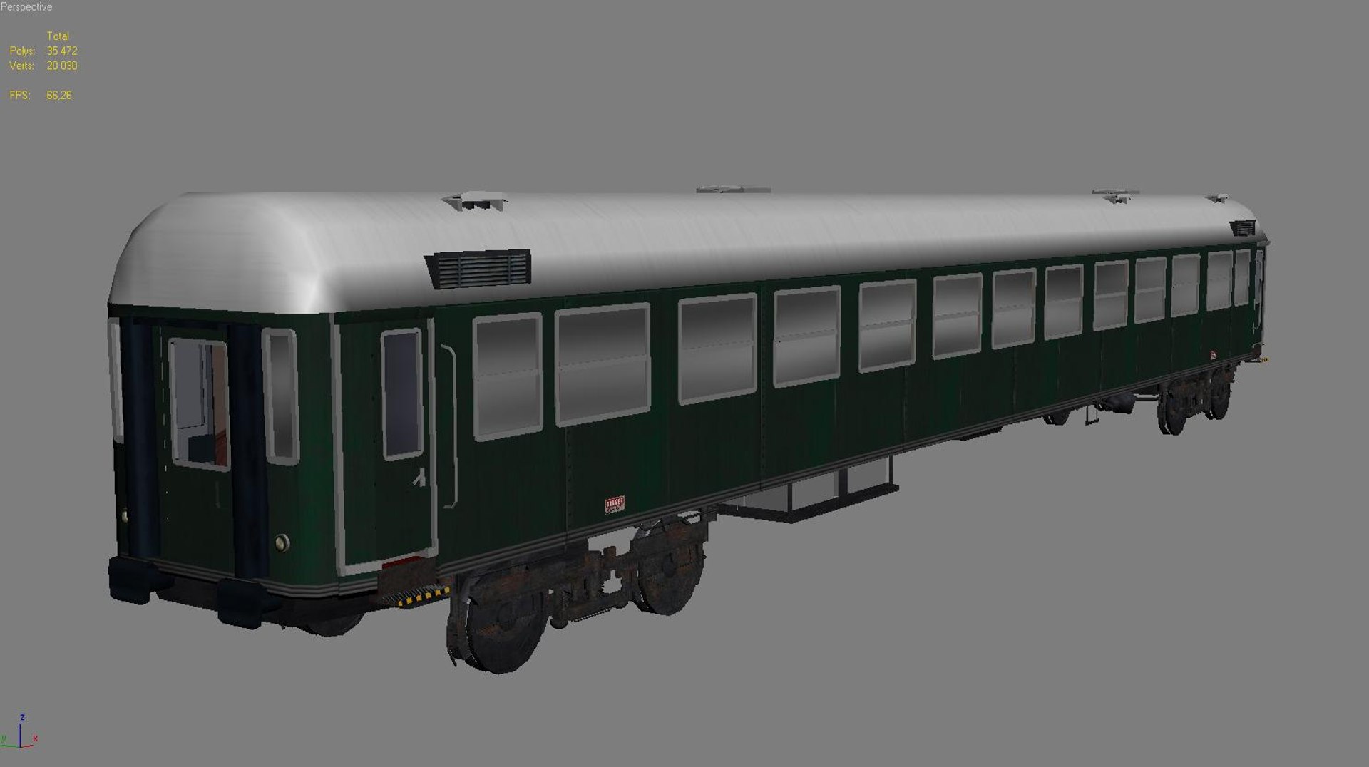 3d model of train vagon
