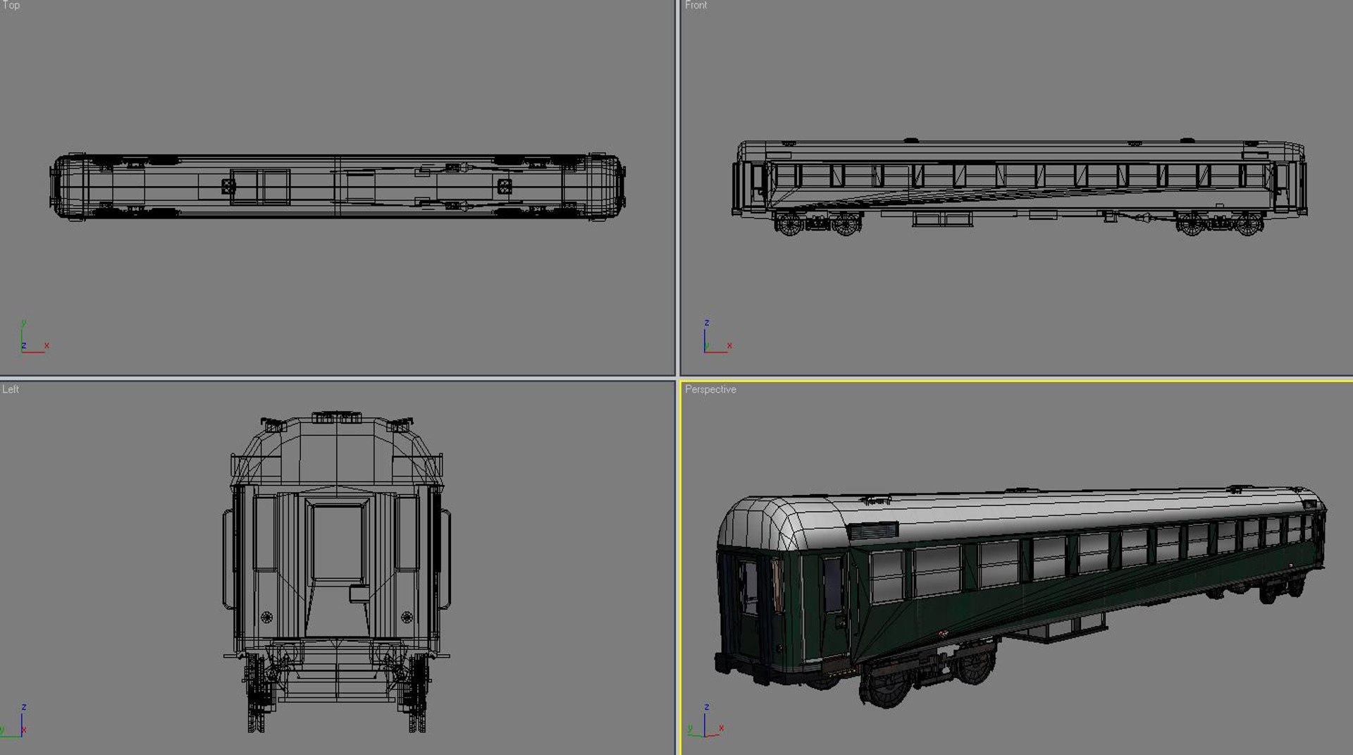 3d model of train vagon