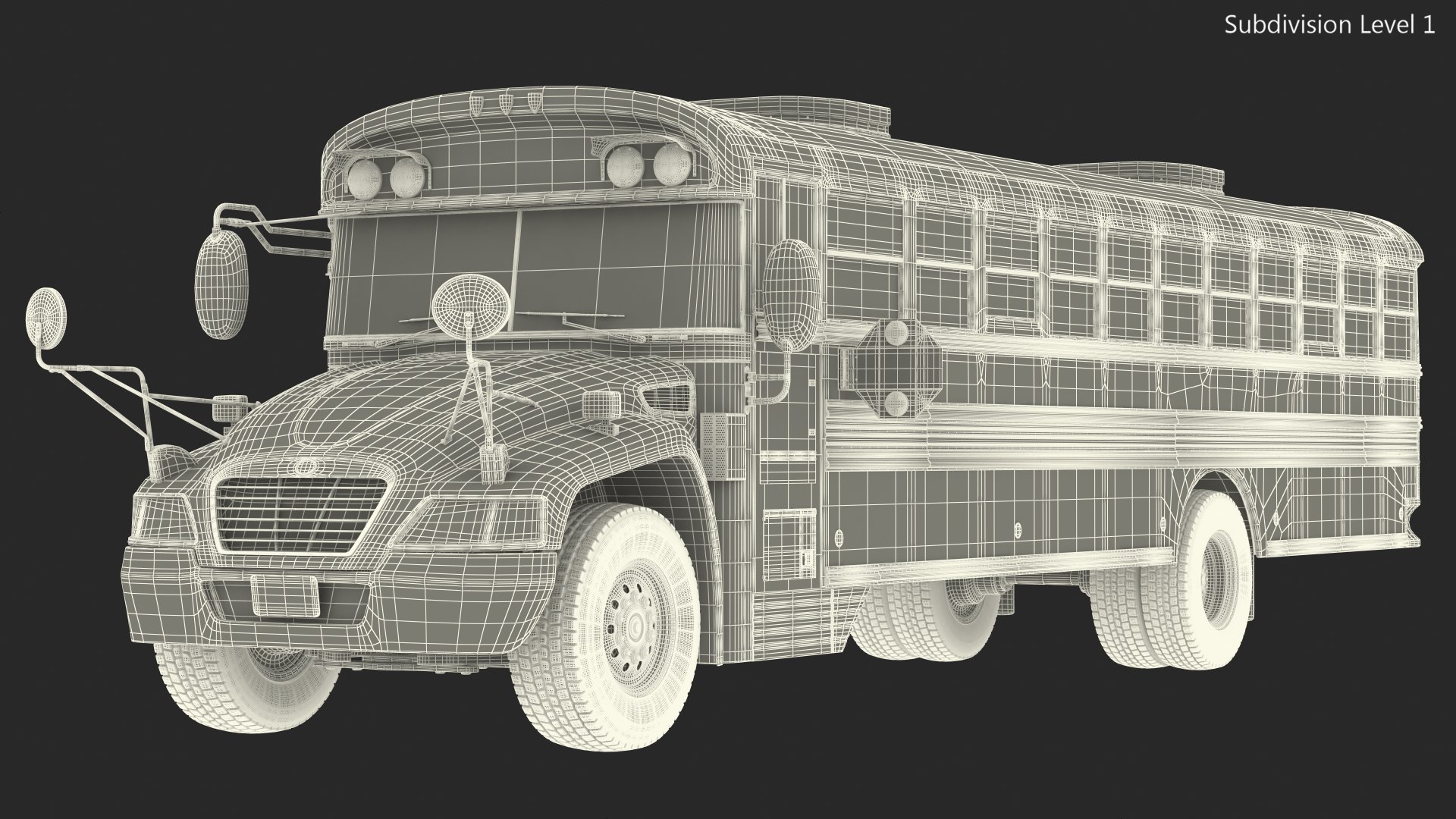 3D model Electric Blue Bird Vision School Bus Exterior Only ...