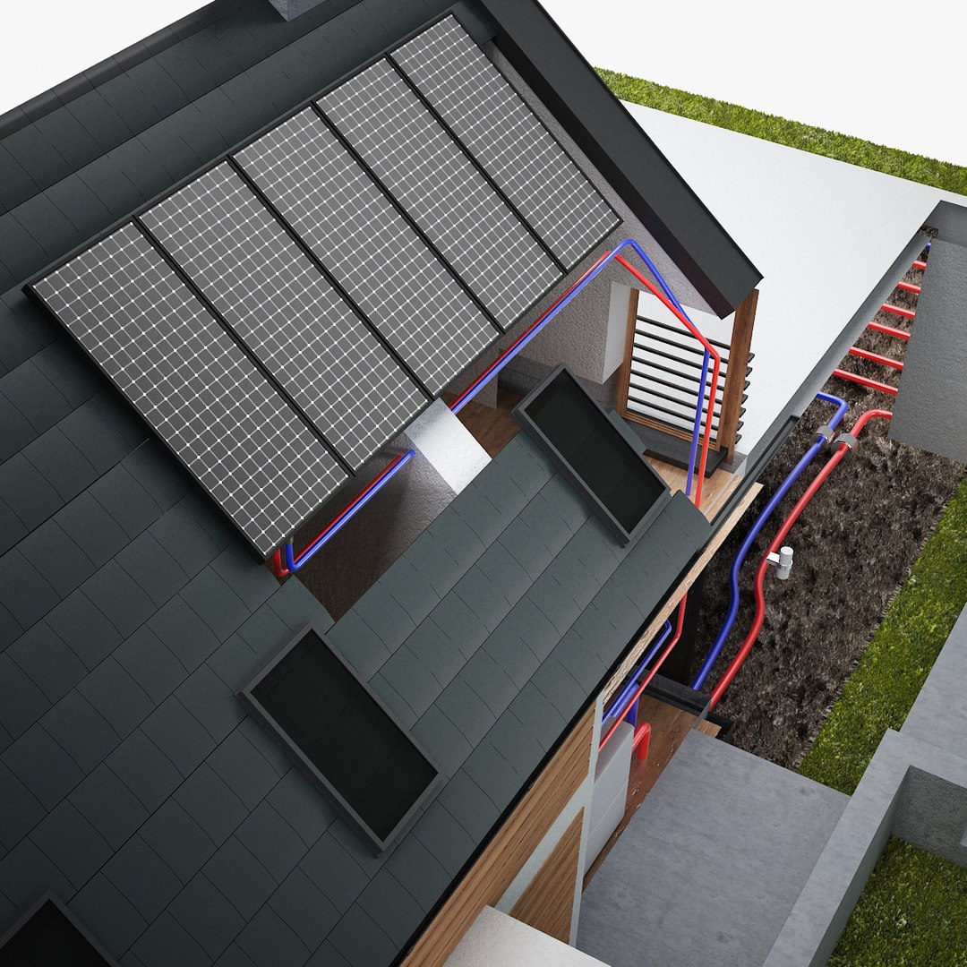 3d model residential heat pump