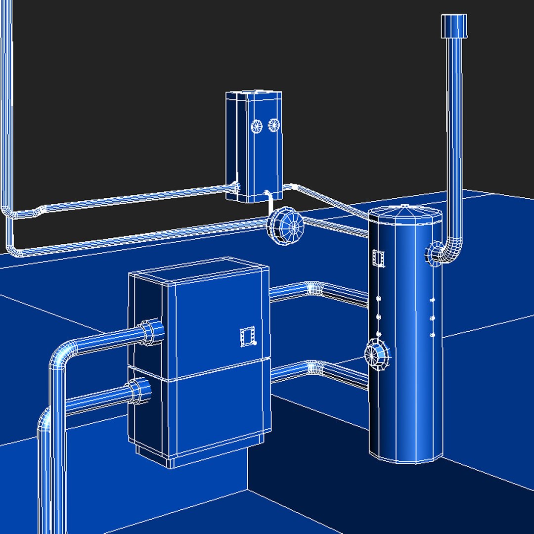 3d model residential heat pump