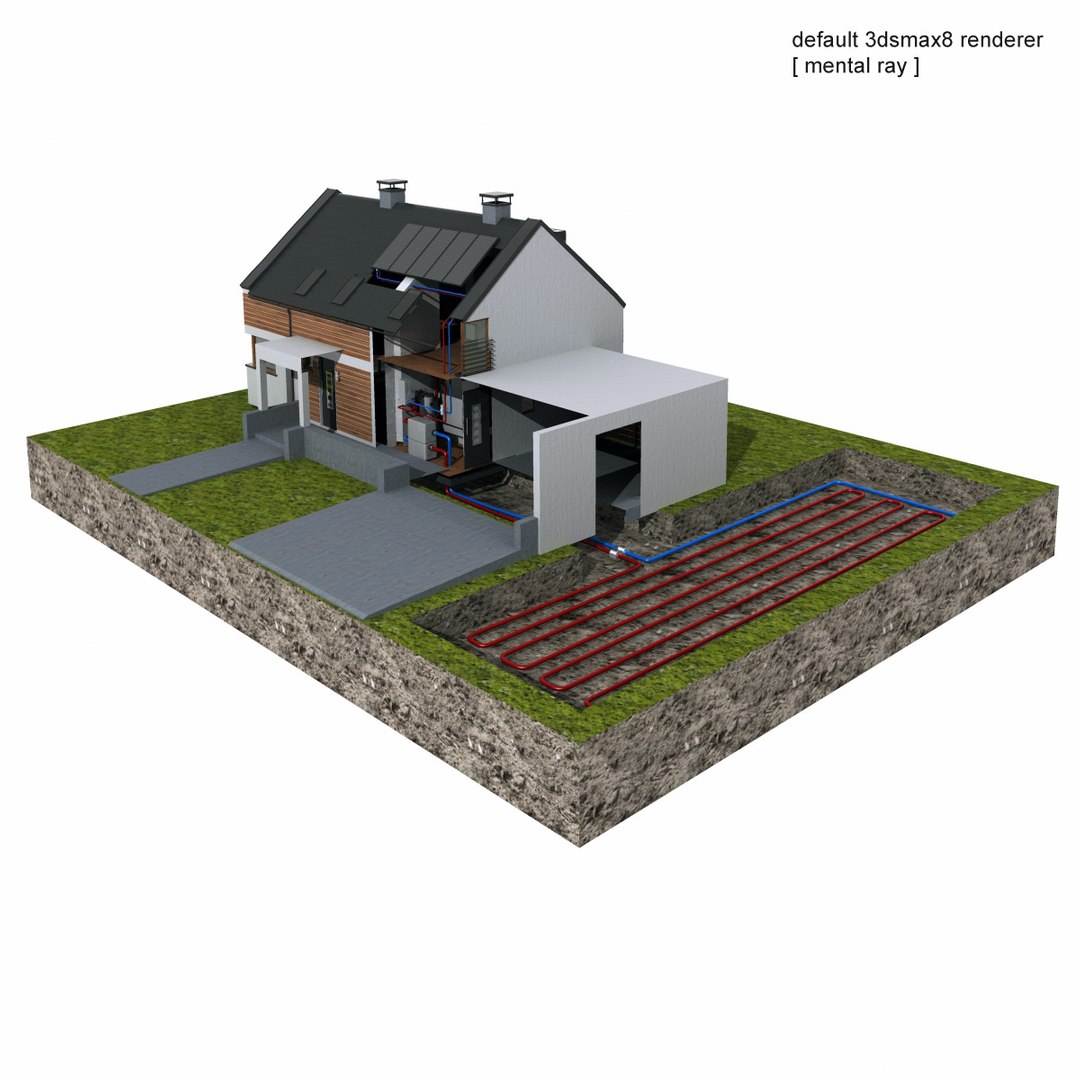 3d model residential heat pump