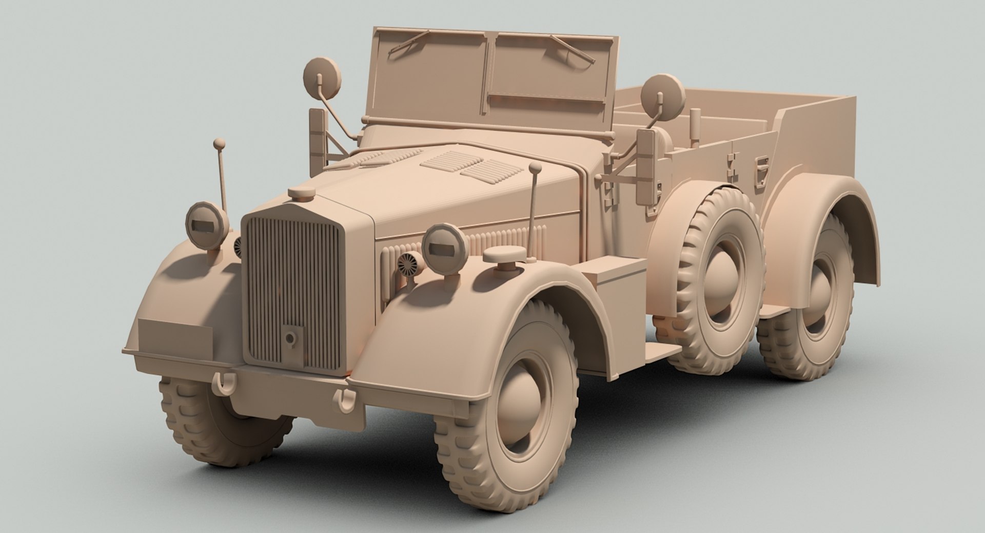 Ww2 German Horch Kfz 3d 3ds