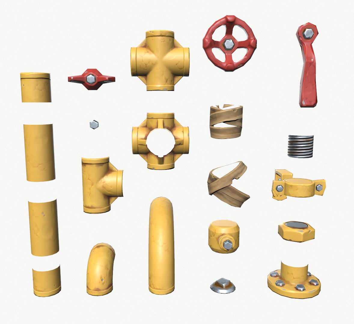3D Stylized Pipe Set Model - TurboSquid 1353836