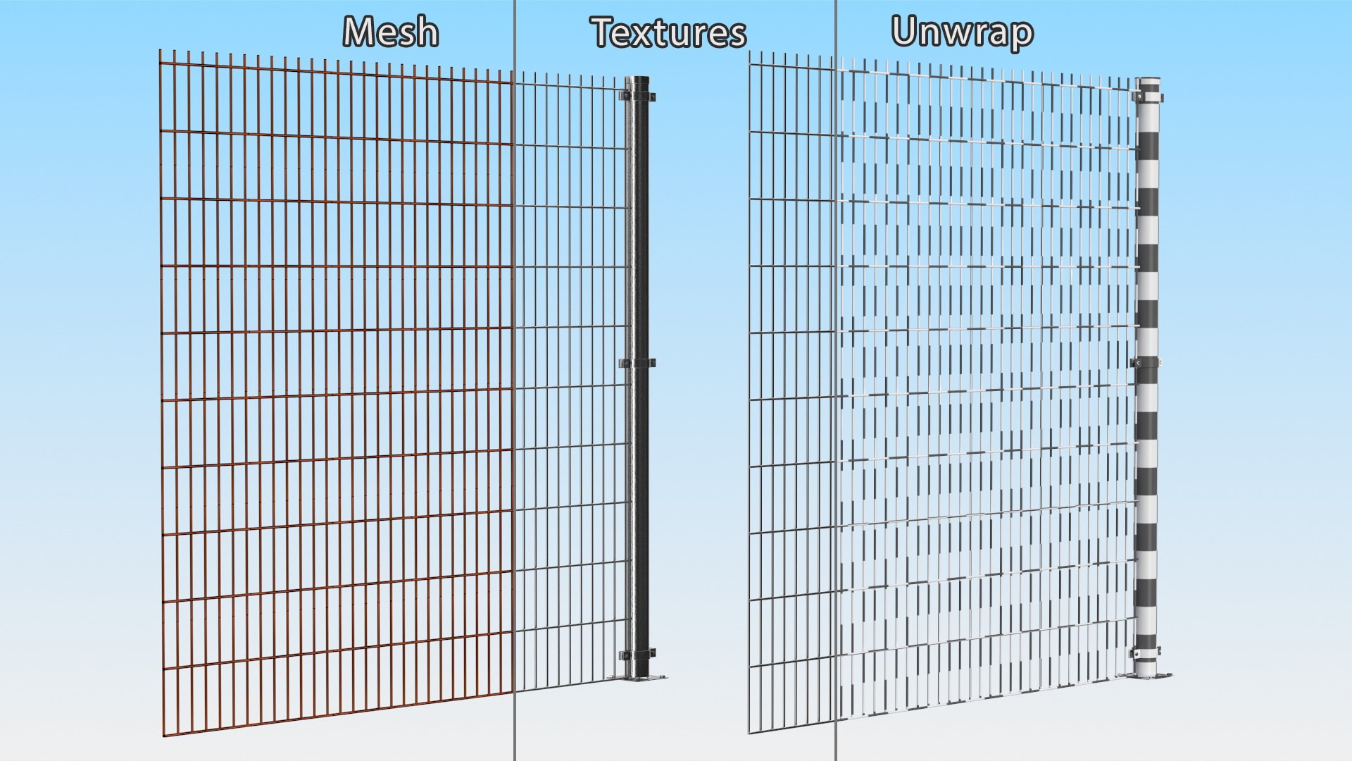 3D Mesh Fence Panel - TurboSquid 1954855