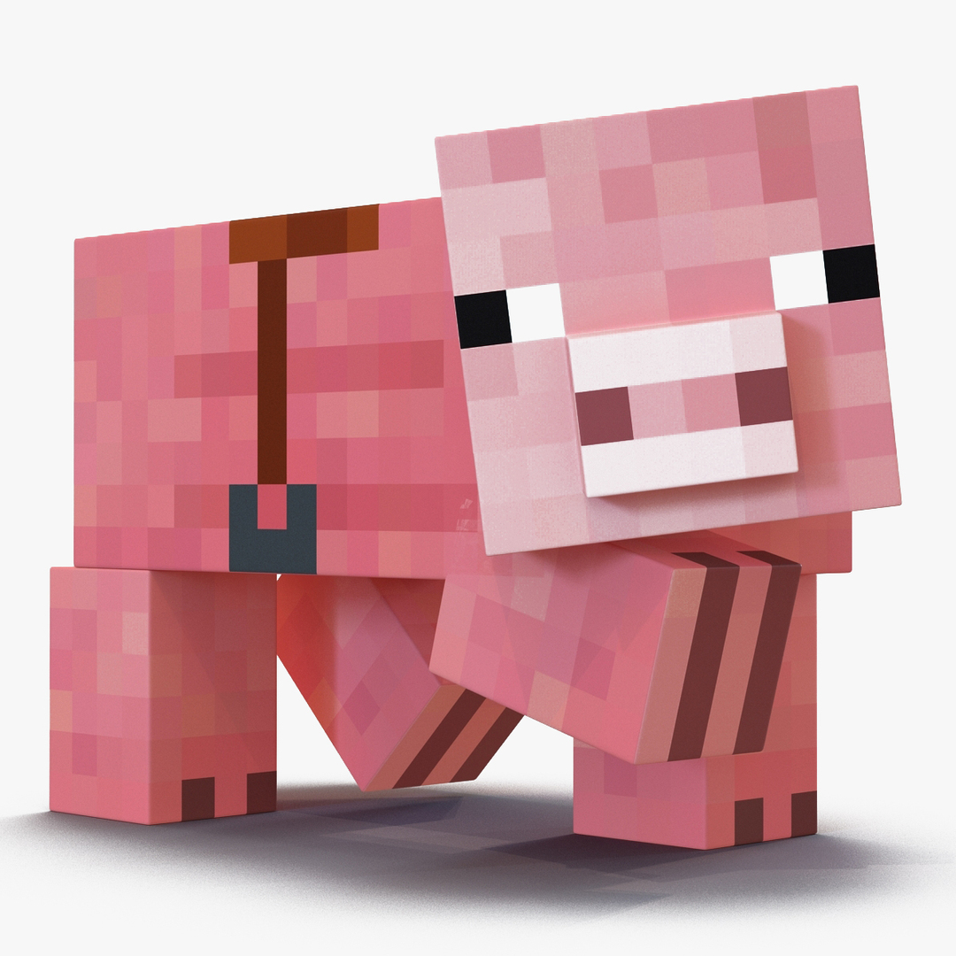 Minecraft Pig with Saddle Rigged for Maya 3D 모델 - TurboSquid 1504568