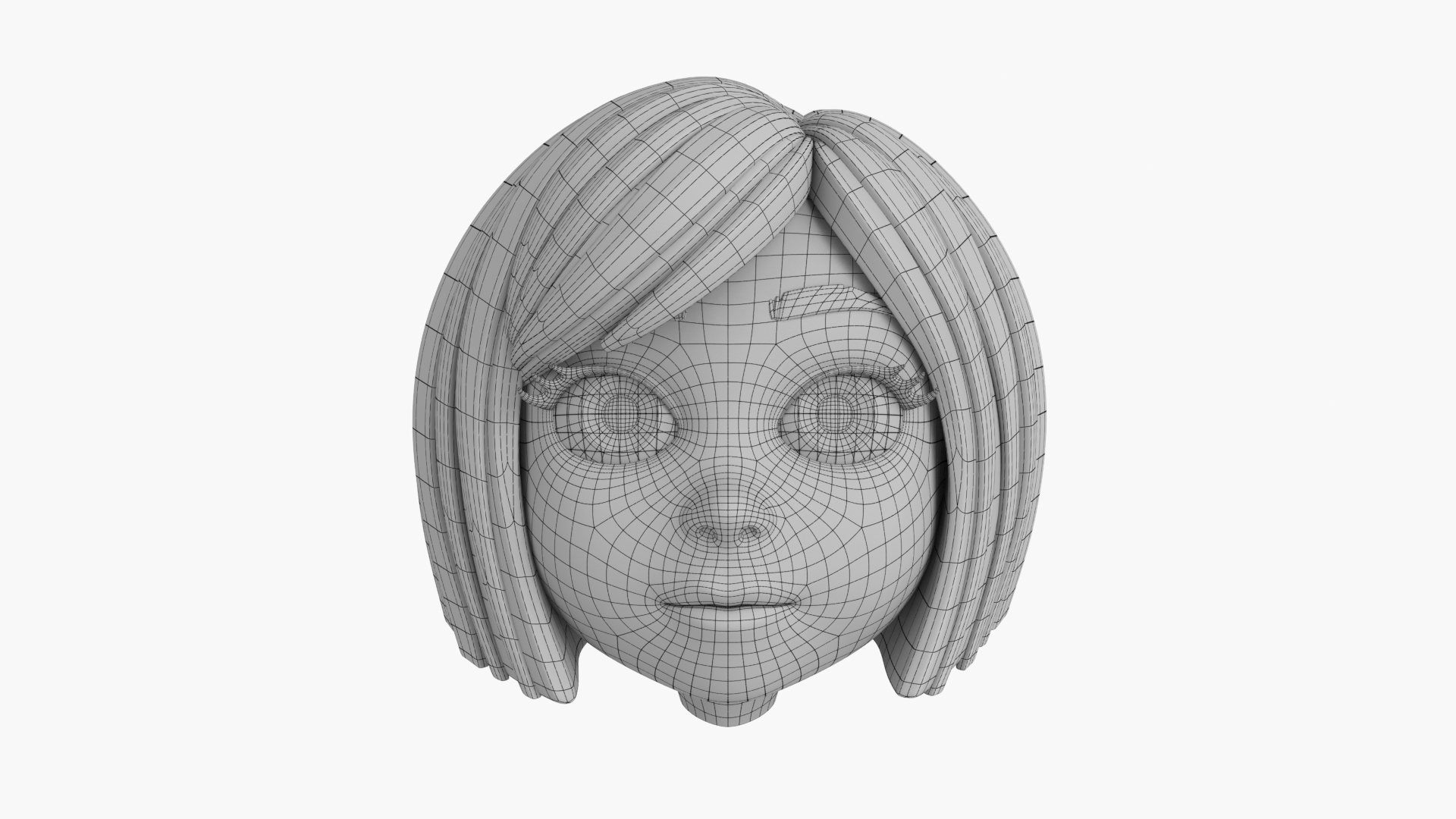 3D lovely cartoon girls head model - TurboSquid 1526250