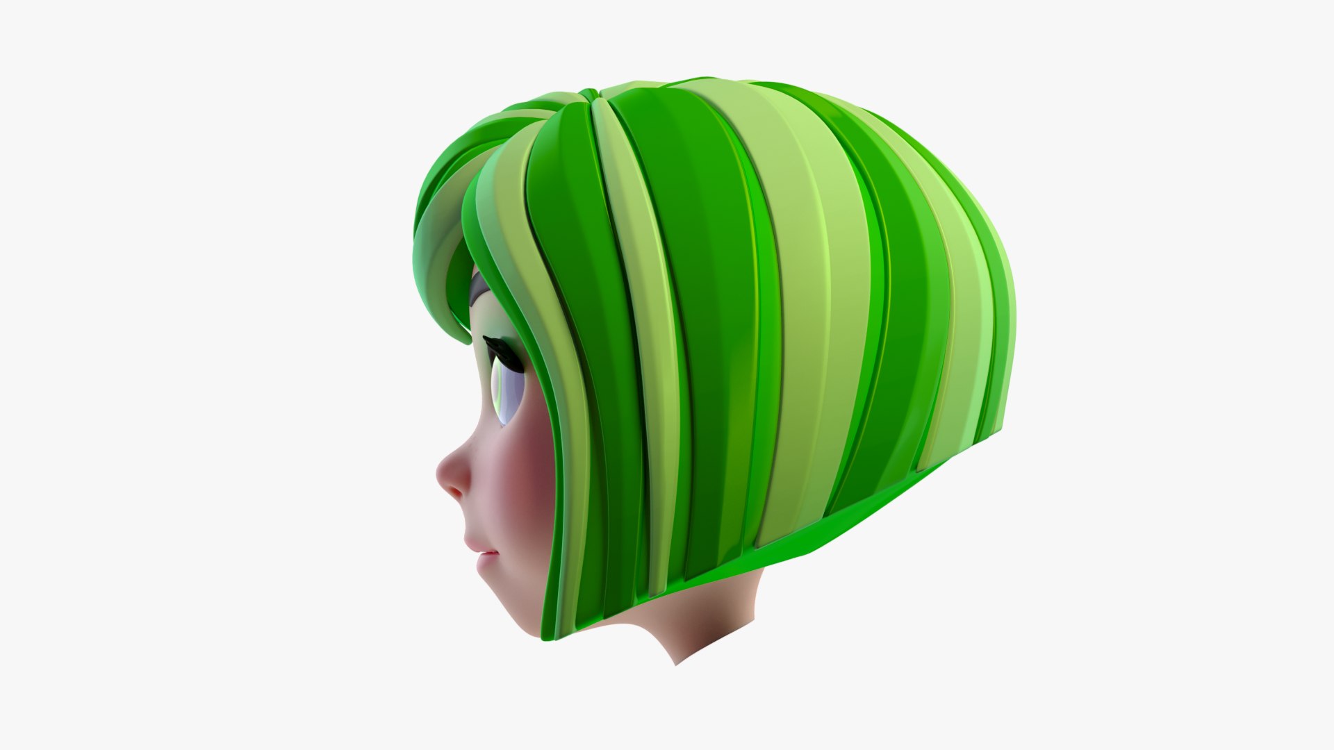 3D Lovely Cartoon Girls Head Model - TurboSquid 1526250