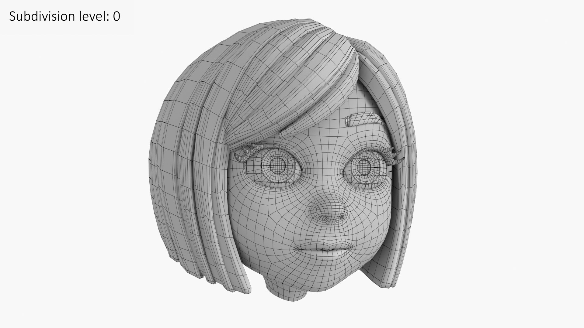 3D Lovely Cartoon Girls Head Model - TurboSquid 1526250