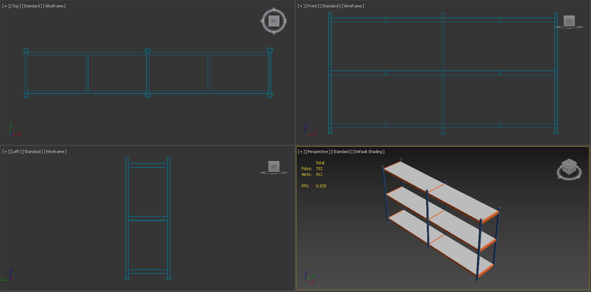 Industrial shelf 3D - TurboSquid 2162620