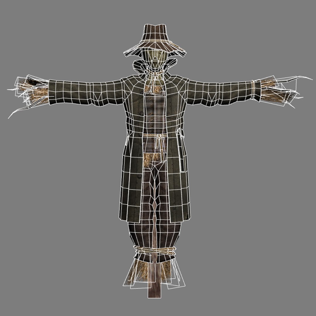 Scarecrow Crow Scare 3d Model
