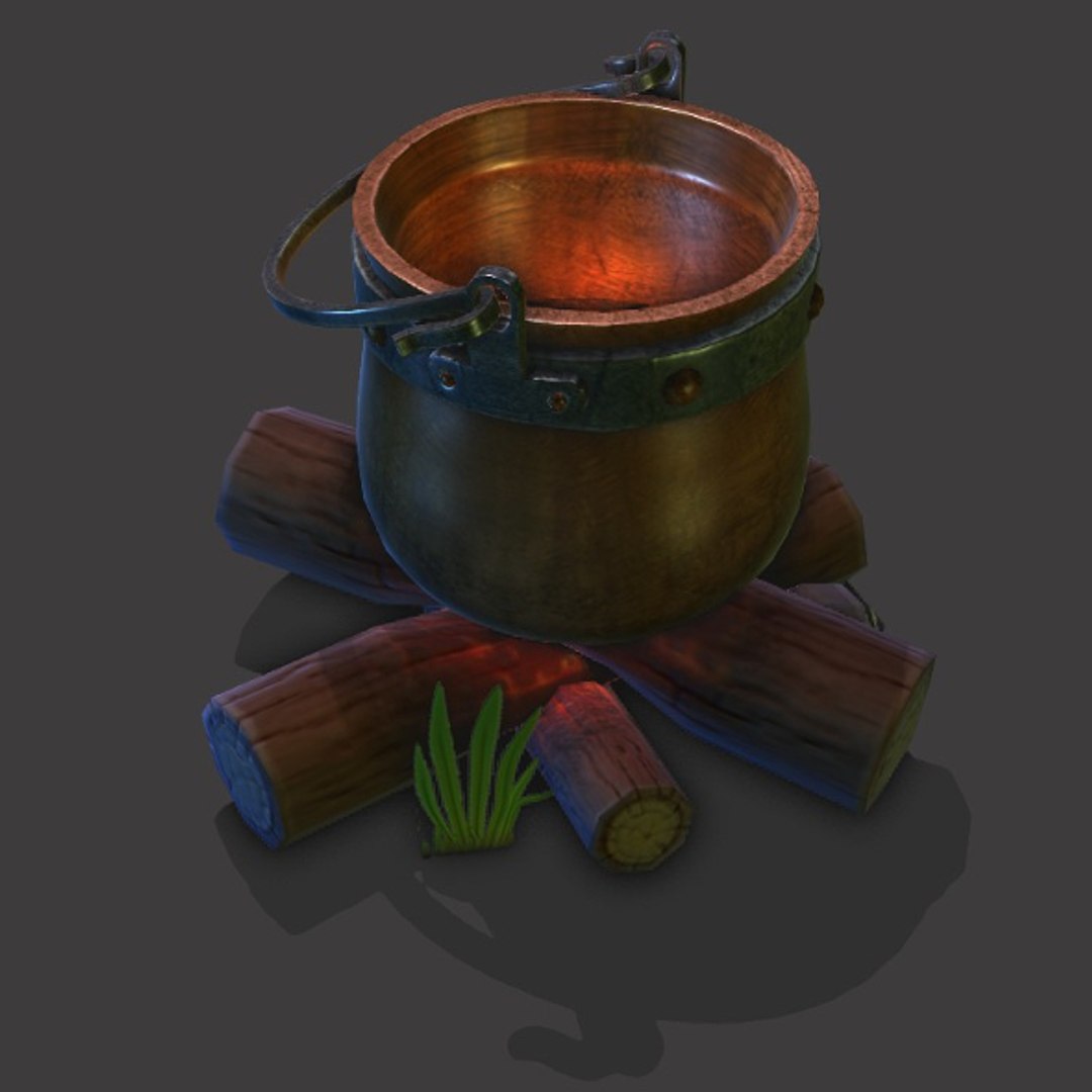 Logs Cauldron 3D Model - TurboSquid 1540345