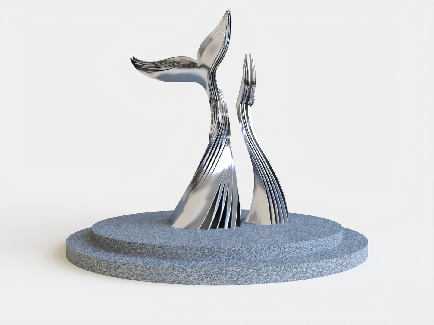 Whale tail sculpture 3D model 3D print model 3D model - TurboSquid 2117925
