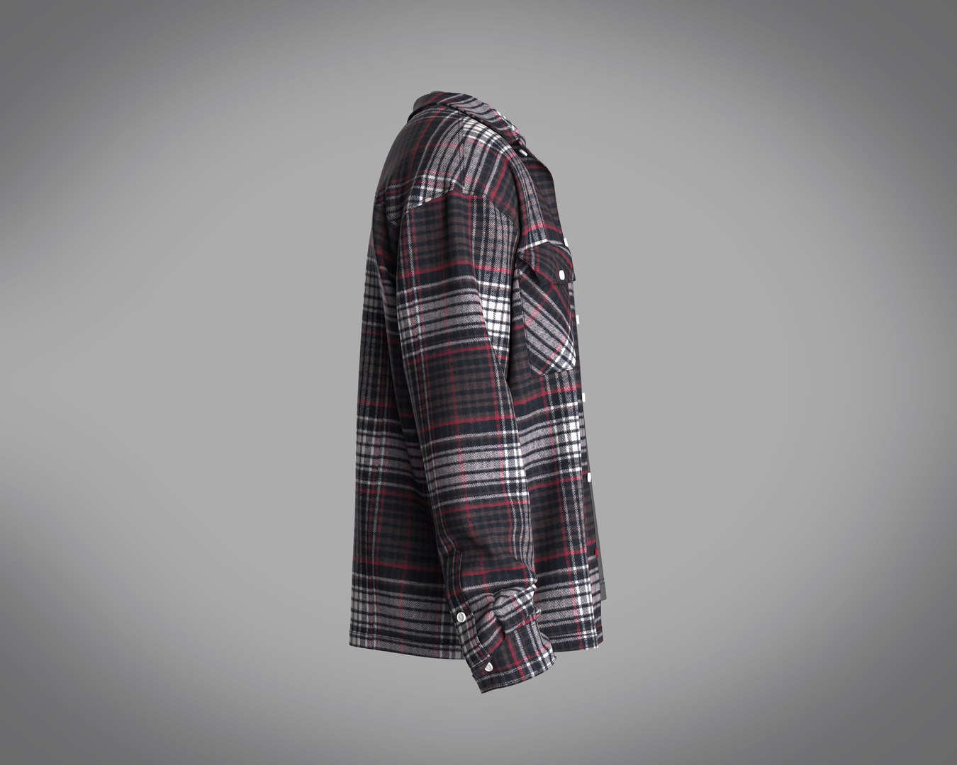 Mens Flannel Relaxed Fit Shirt Over T-shirt Model - TurboSquid 2317830