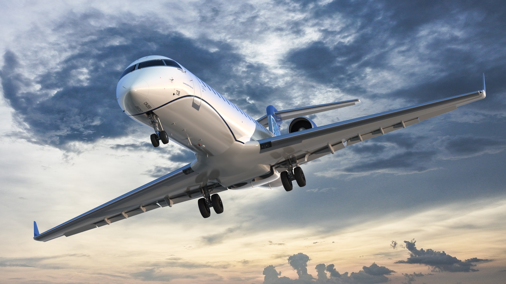 Bombardier CRJ550 Regional Jet United Express Flight 3D Model ...