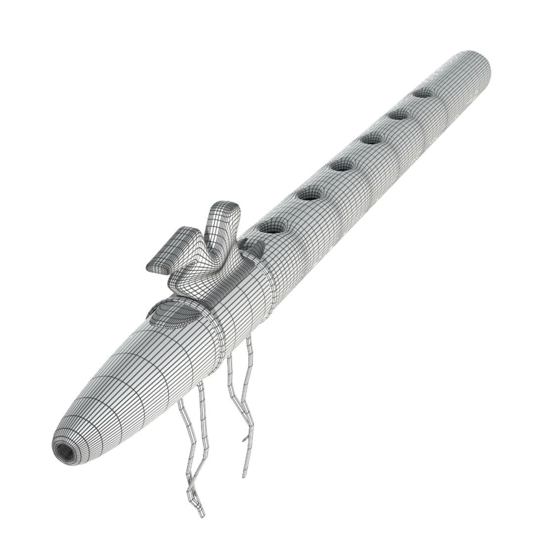 flute pipe 3d model