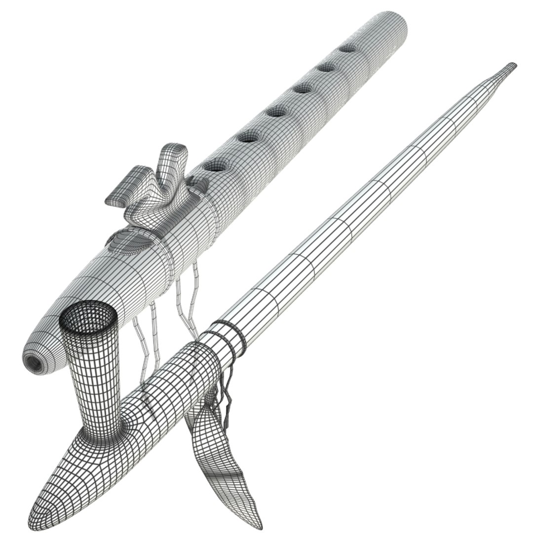 flute pipe 3d model
