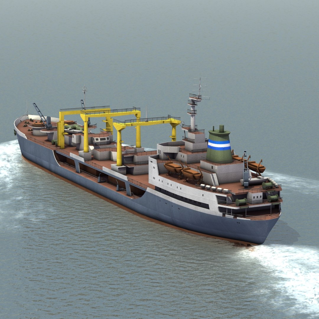 Bulk Cargo Ship 3d Model