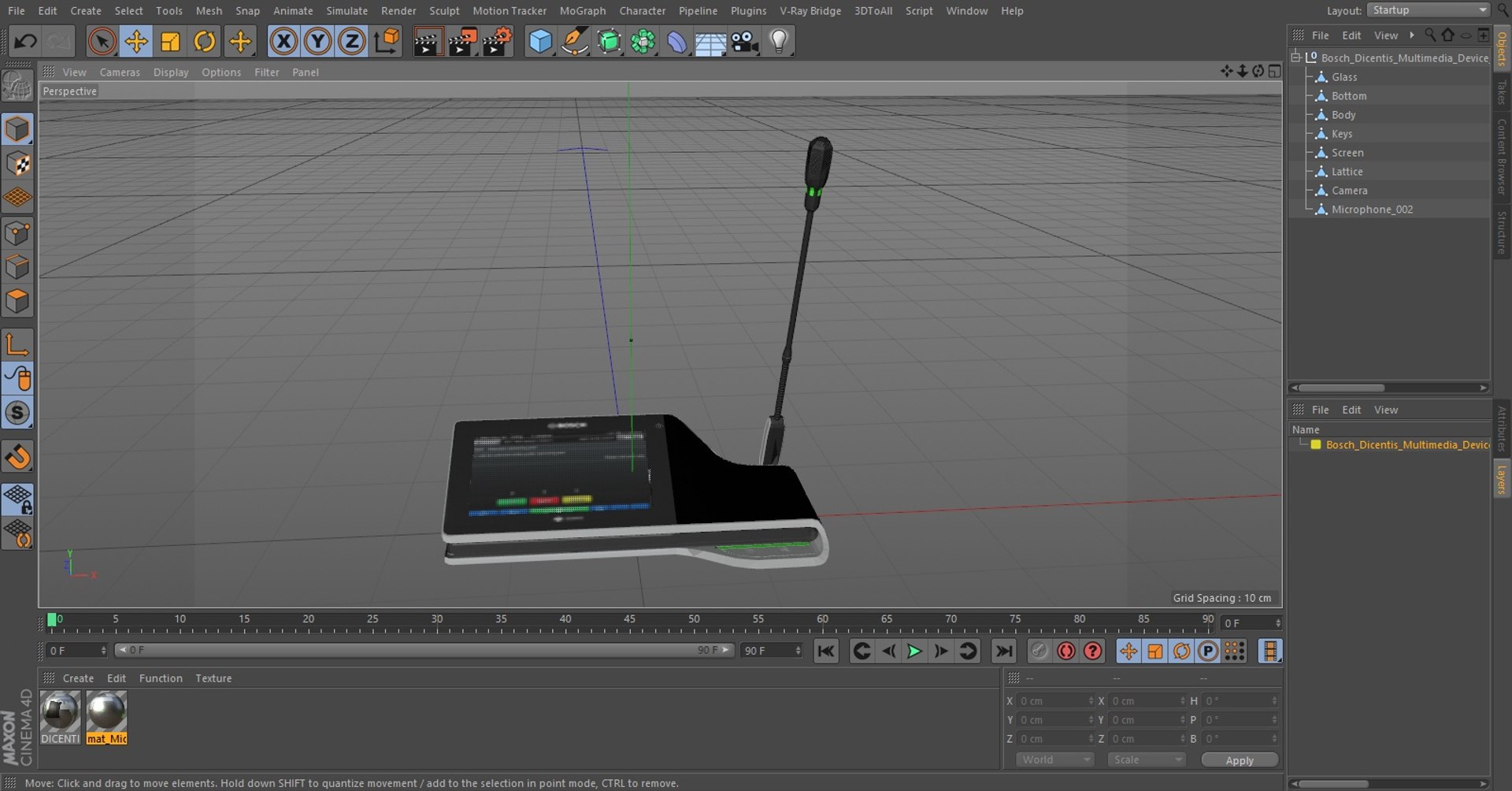3D model Bosch Dicentis Multimedia Device with Stem Microphone - TurboSquid 1797844