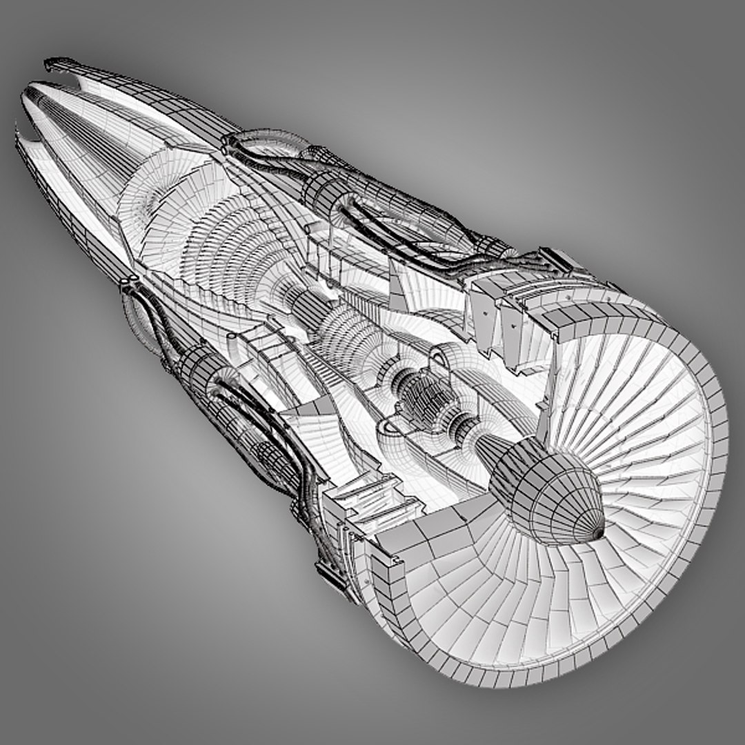 3ds Max Jet Engine Cutaway Cuts