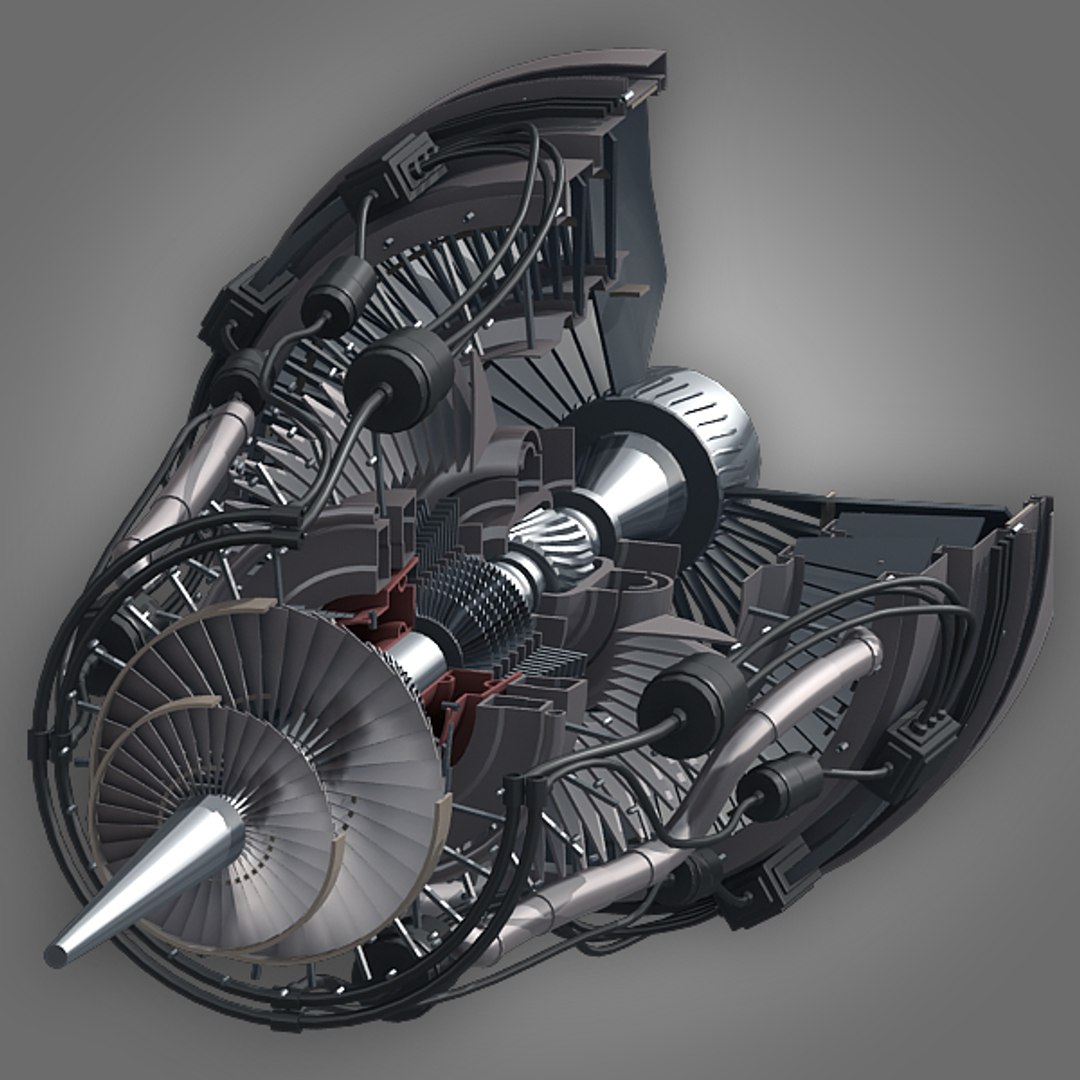 3ds Max Jet Engine Cutaway Cuts