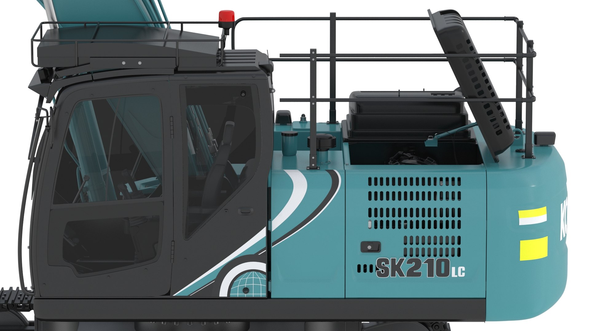 3D Kobelco SK210LC-10 Long Arm Excavator - TurboSquid 2046948