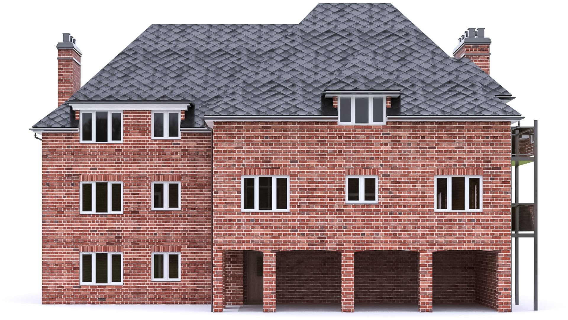 3D English Brick House Model - TurboSquid 1262849