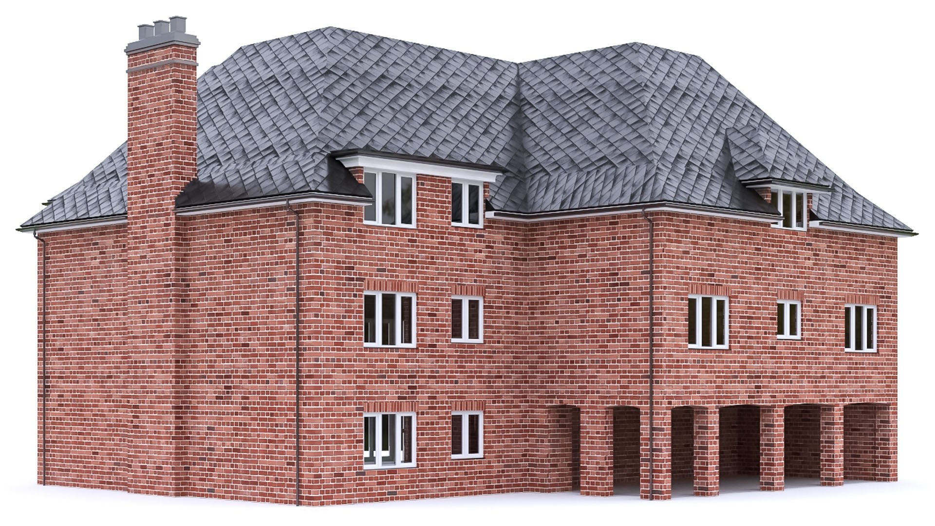 3D English Brick House Model - TurboSquid 1262849