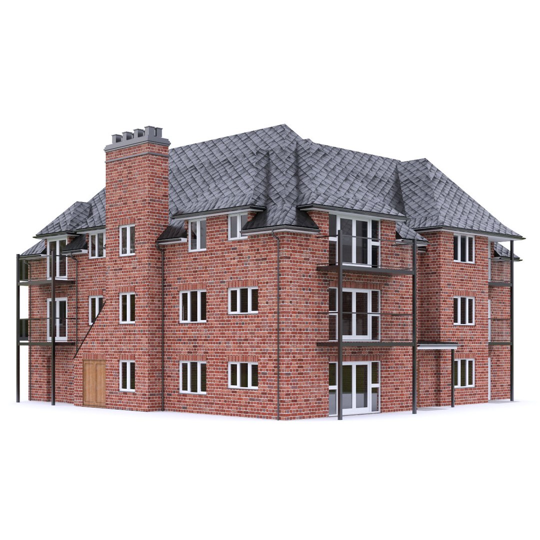 3D English Brick House Model - TurboSquid 1262849