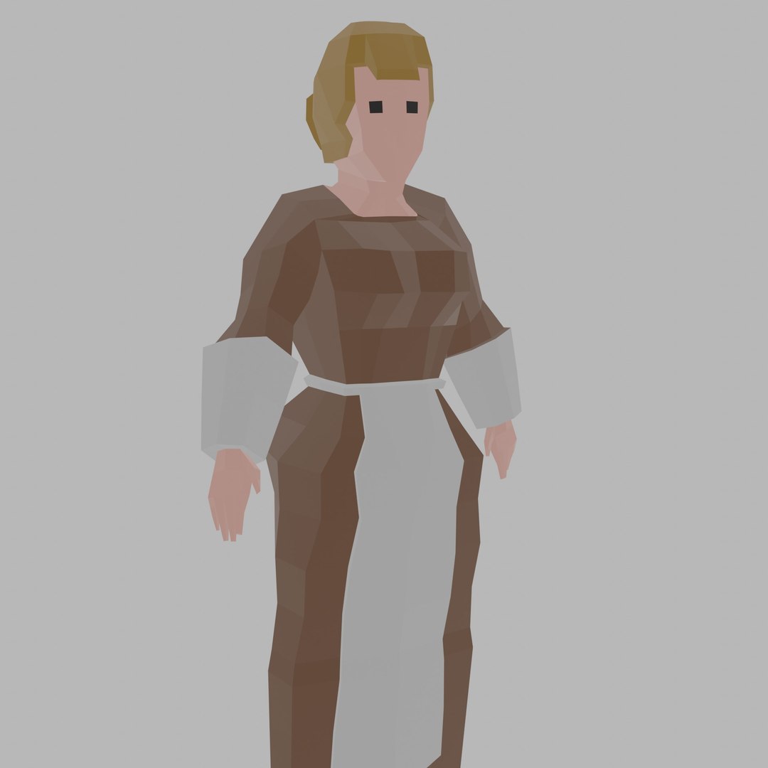 Low Poly Medieval Peasant Woman Rigged 4 3D model - TurboSquid 2168553