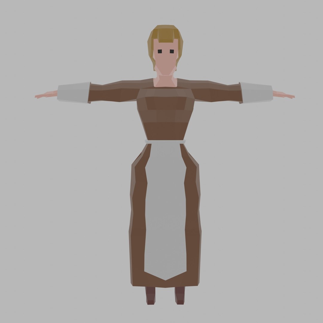 Low Poly Medieval Peasant Woman Rigged 4 3D model - TurboSquid 2168553