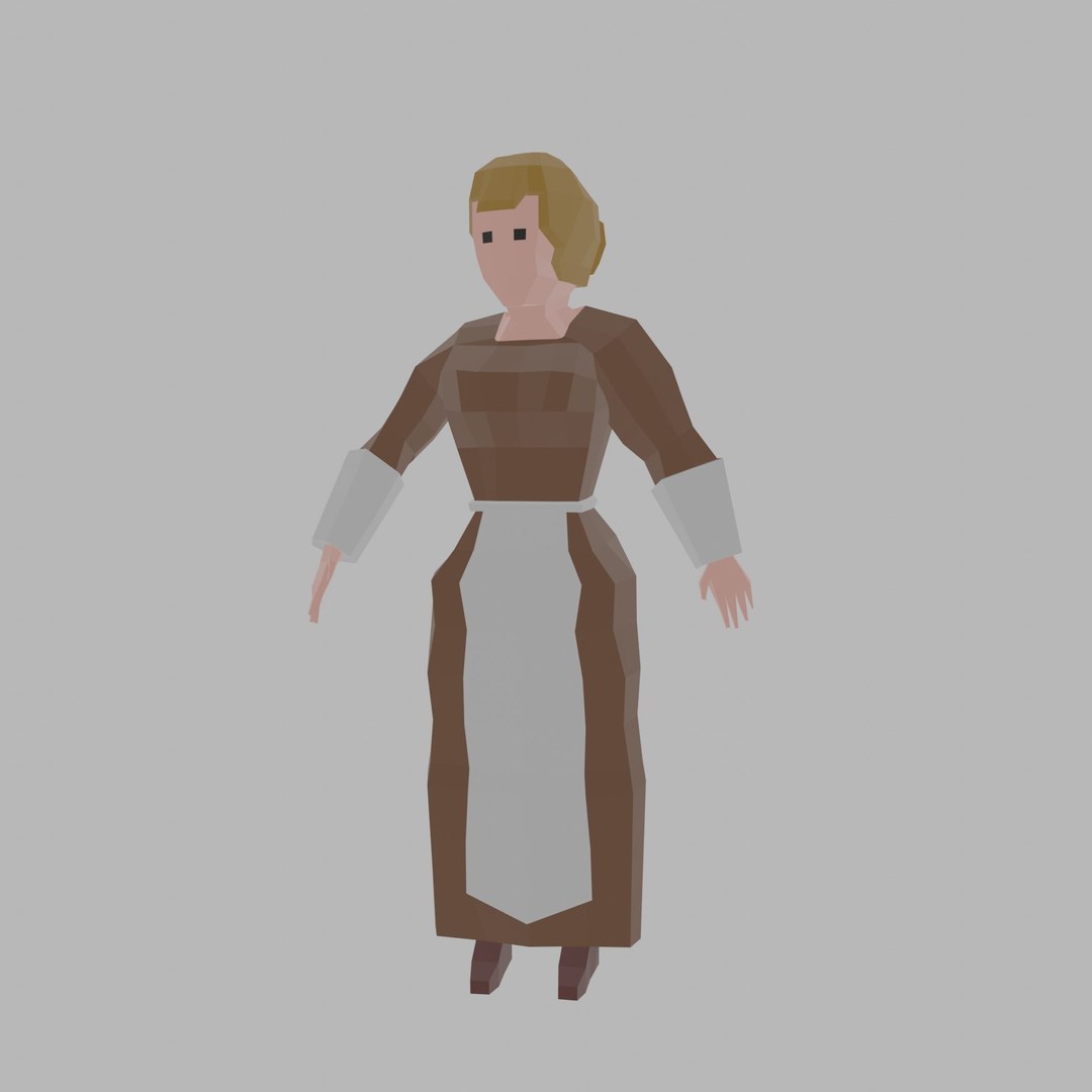 Low Poly Medieval Peasant Woman Rigged 4 3D model - TurboSquid 2168553