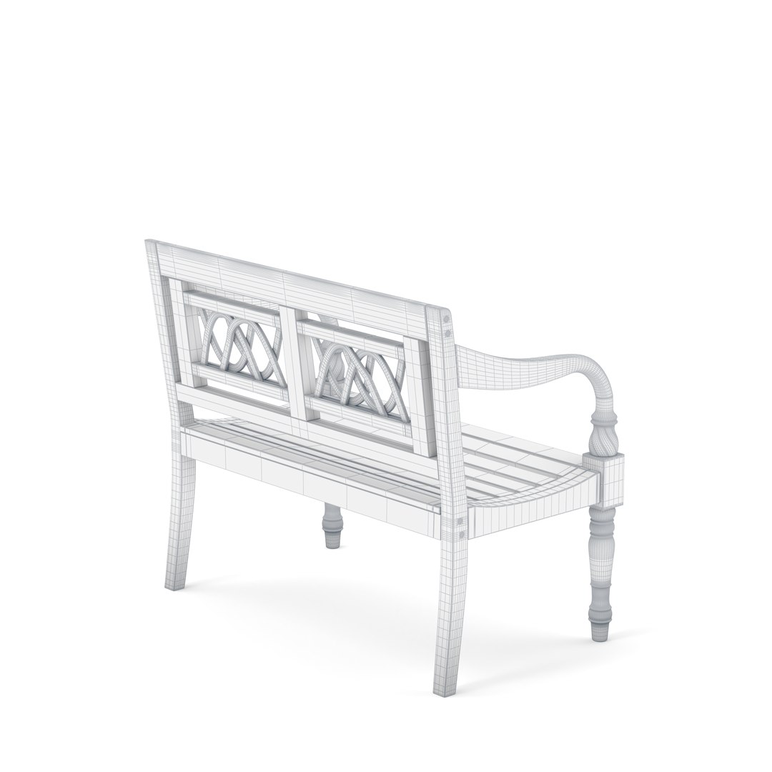 Farmhouse Bench Model - TurboSquid 2386878
