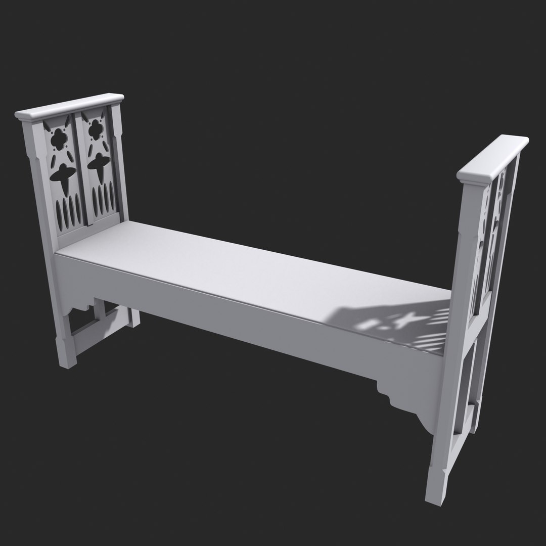 Medieval Bench 3d Model