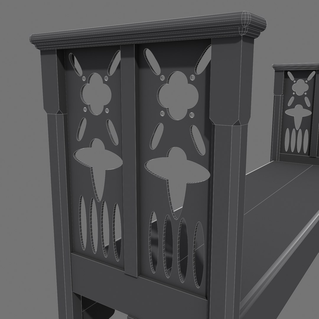 Medieval Bench 3d Model