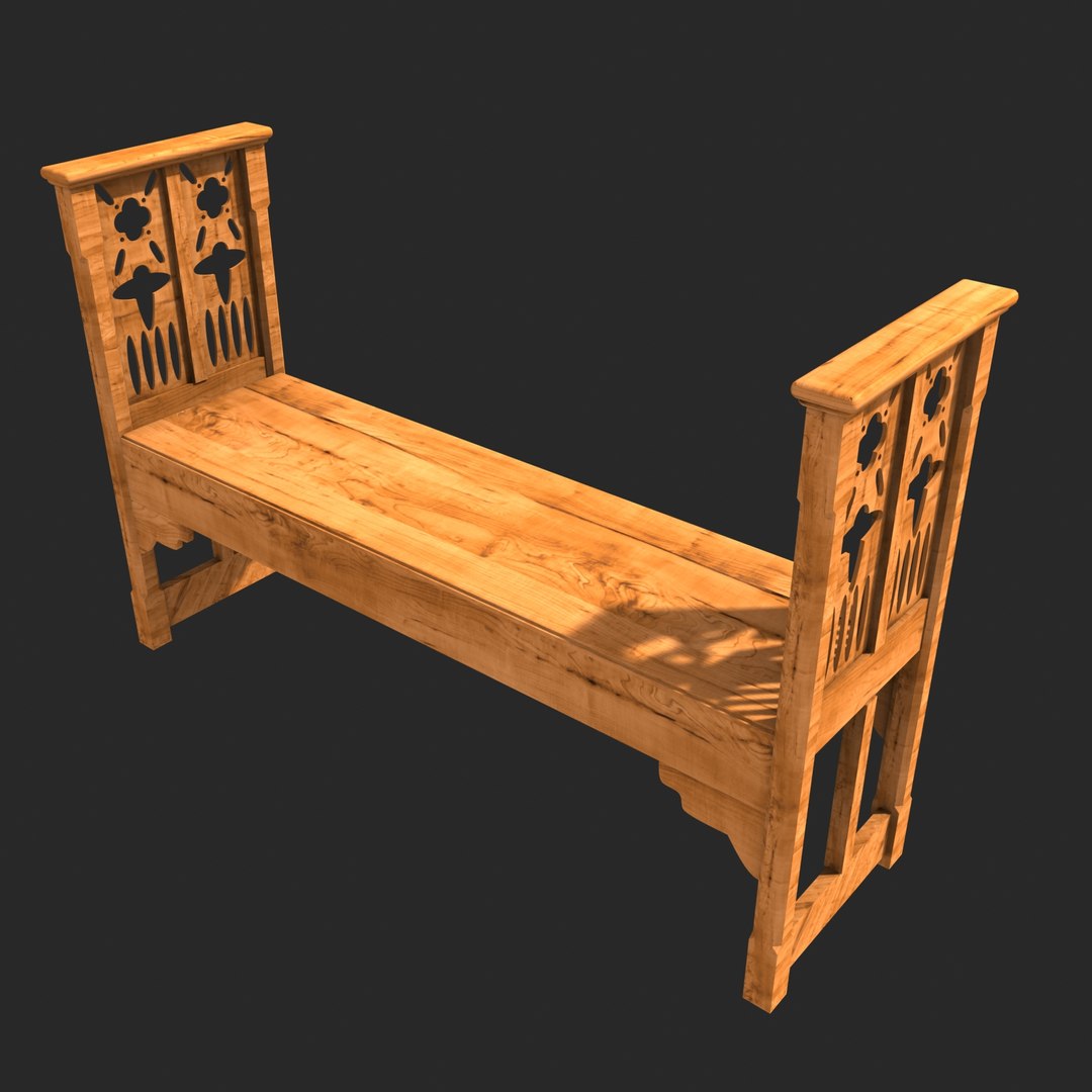 Medieval Bench 3d Model