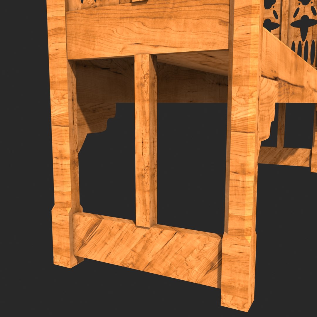 Medieval Bench 3d Model