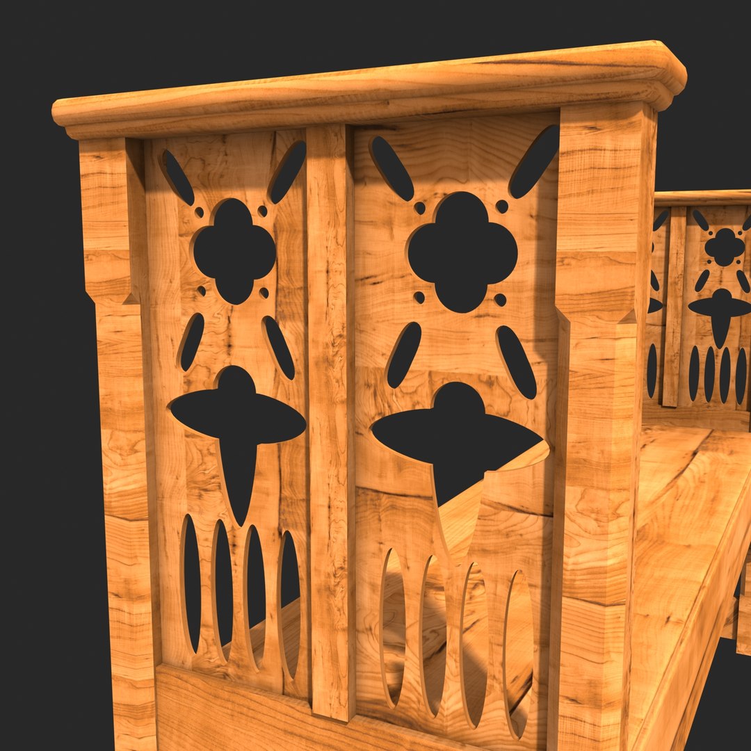 Medieval Bench 3d Model