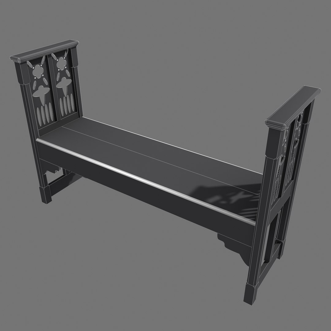 Medieval Bench 3d Model